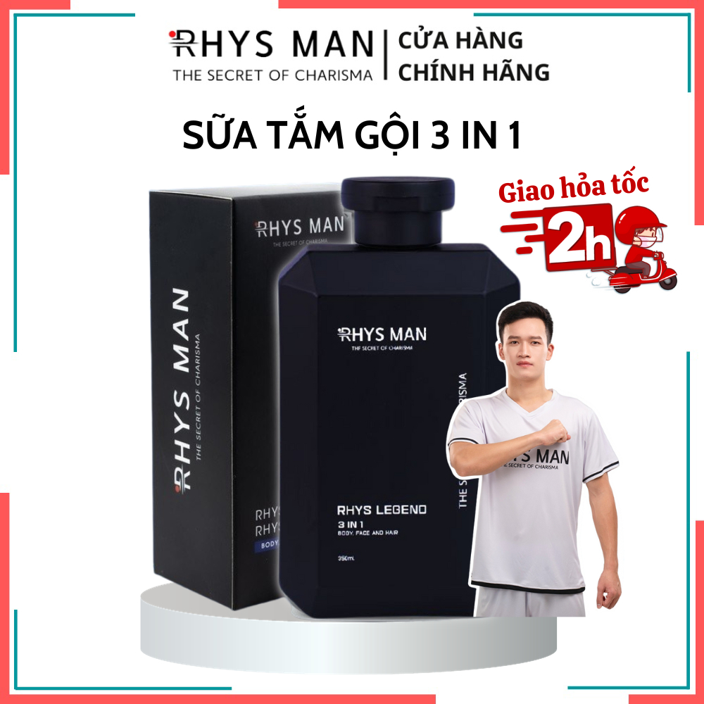 Sữa tắm gội nam RHYS MAN 3 trong 1 hương nước hoa Pháp Rhys Legend 3 in ...