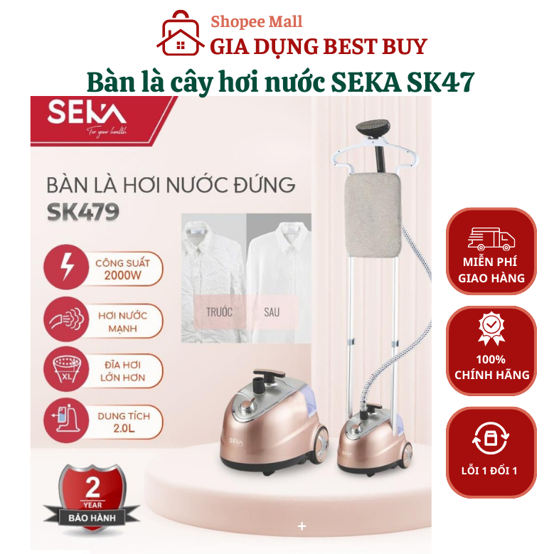 Bàn là cây hơi nước SEKA SK47 kèm bàn ui công suất 2000W dễ dàng sử ...