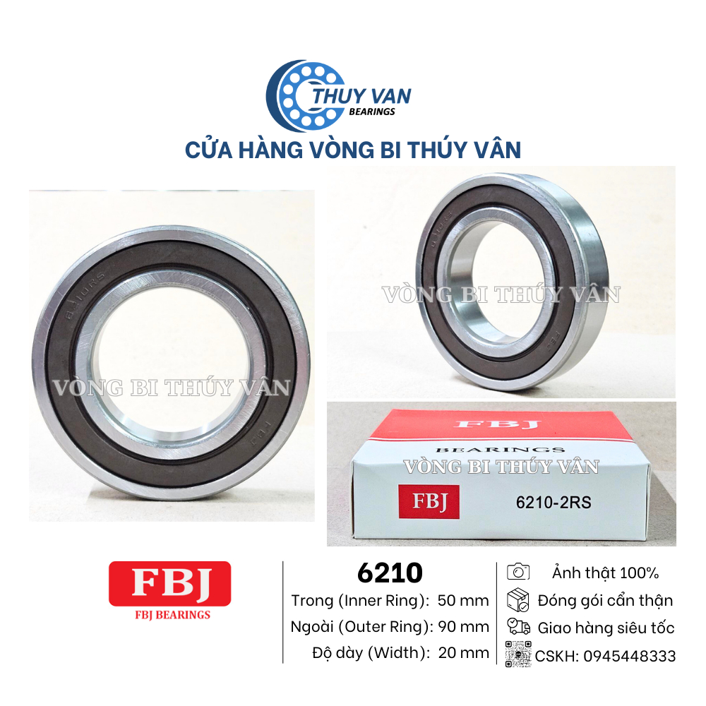 Vòng bi bạc đạn hạt tròn, cầu 6210 hãng FBJ Nhật | Shopee Việt Nam