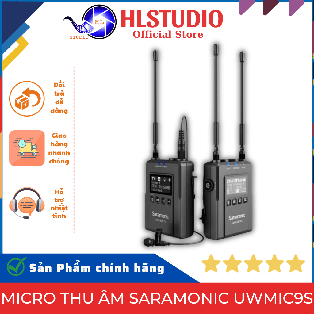 Micro Thu Âm Không Dây Saramonic UwMic9S Kit1/Kit2 Chuyên Nghiệp Cho ...