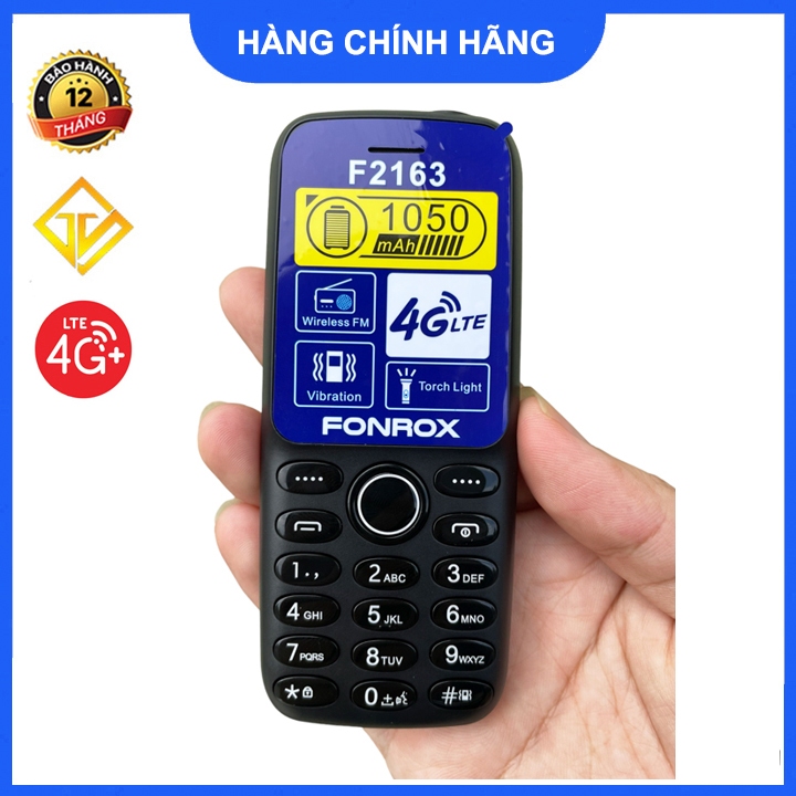 Điện thoại Fonrox F2163 4G , Gọi HD Call , Lướt WEB , 2 sim 2 sóng ...