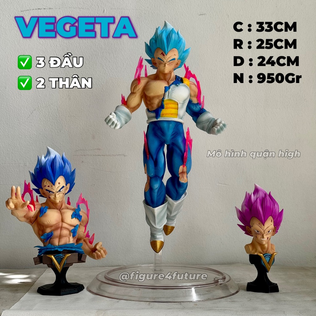 (Có sẵn) Mô hình nhân vật vegeta có 3 đầu thay thế cao 33Cm - mô hình ...