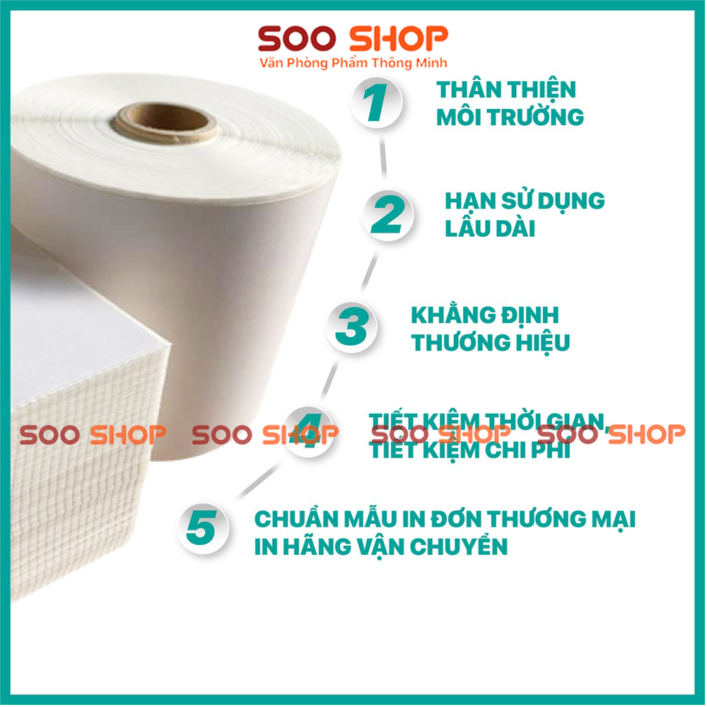 Giấy In Nhiệt, Decal Tem Nhiệt A6 100x150 , A7 75x100 76x130mm, 3x5cm ...