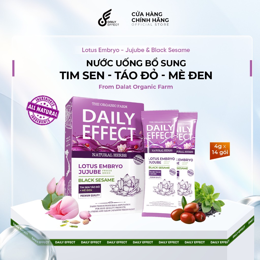 Nước Uống Tim Sen - Táo Đỏ - Mè Đen Daily Effect Hỗ Trợ Giấc Ngủ Ngon ...