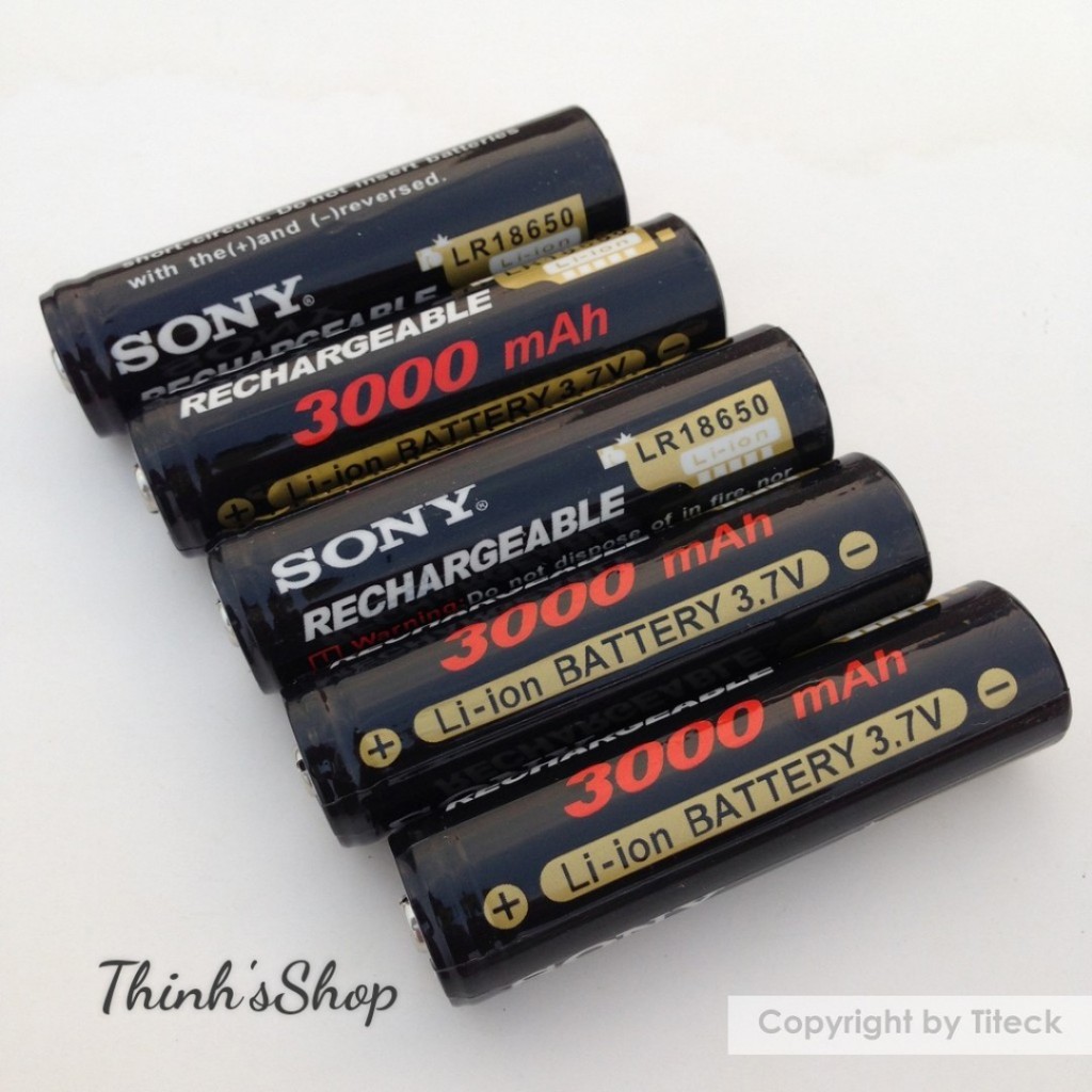 Pin sạc Sony 3.7V 18650 - 3000mAh đầu lồi - Dùng cho quạt sạc, đèn pin ...