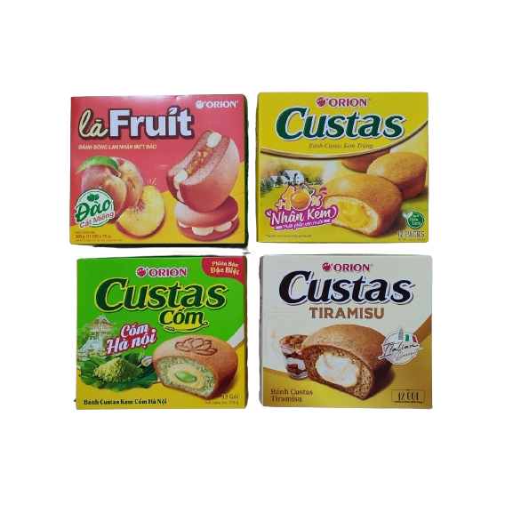 Bánh trứng Custas Orion Nhân Kem/Cốm/Tiramisu/Custas Đào mới | Shopee ...