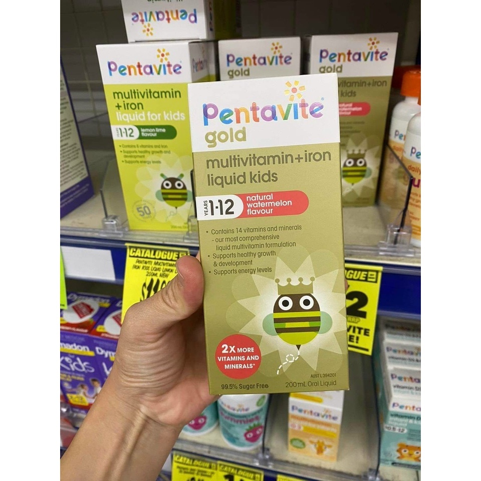 [Mẫu mới 8/26] Vitamin tổng hợp cho bé Pentavite Gold Multivitamin ...