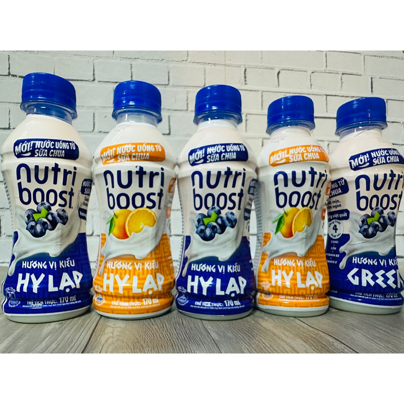 lốc 4 chai Sữa trái cây Nutriboost hương vị kiểu Hy Lạp chai 170ml ...