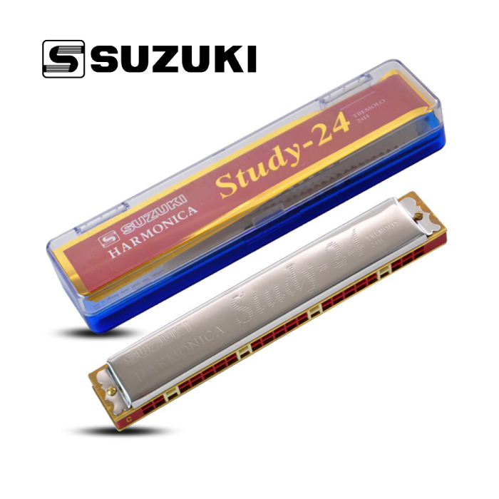 Kèn Harmonica - Suzuki Study-24 (Study 24) - Tremolo 24H, 24 lỗ, Key C (tông Đô), Thép chống gỉ ...