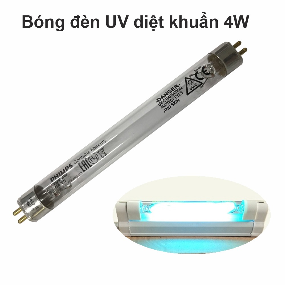 Bóng đèn UV diệt khuẩn 4W Philips - Đèn cực tím UV diệt khuẩn | Shopee ...
