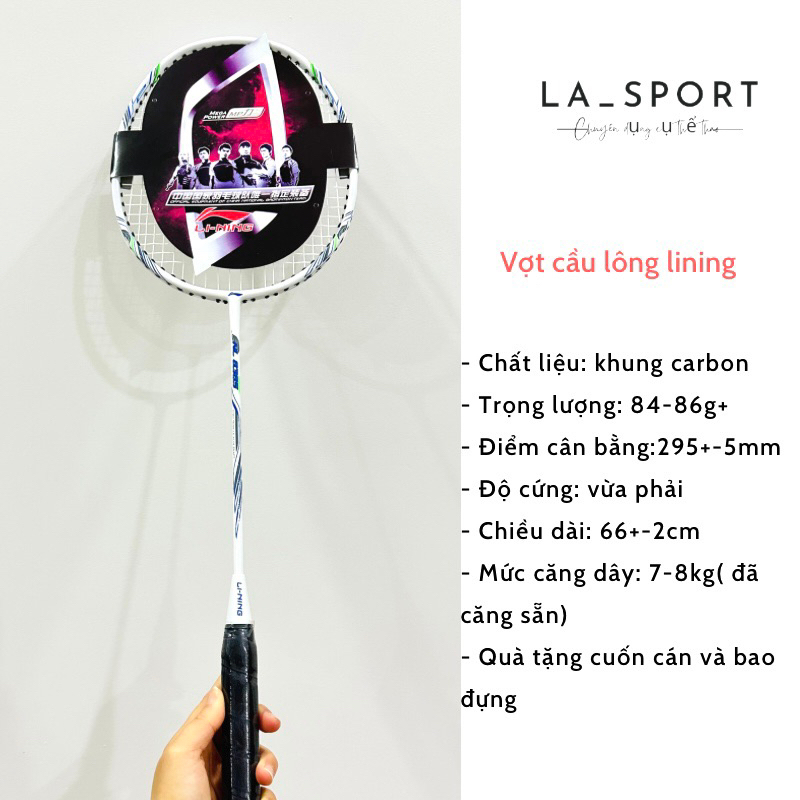 Vợt cầu lông Lining/Victor cước khung crom giá rẻ tặng kèm bao vợt và ...