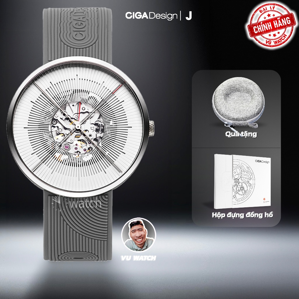 Đồng hồ cơ CIGA Design Series J Màu Đen| Tặng BOX đồng hồ | Kèm hộp ...