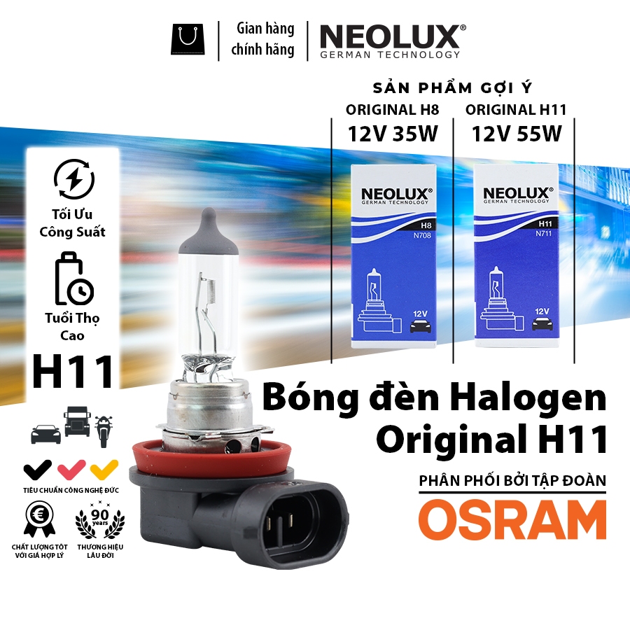Bóng Đèn Halogen Original OSRAM NEOLUX H11 N711 12V 55W - Nhập Khẩu ...