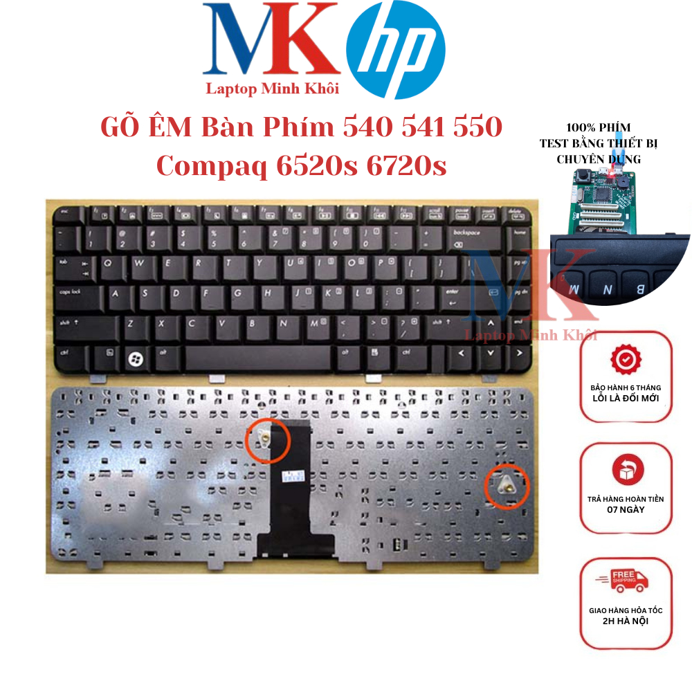 Bàn Phím HP 540 541 550 Compaq 6520s 6720s ZIN(GỖ ÊM) LAPTOPMINHKHOI ...