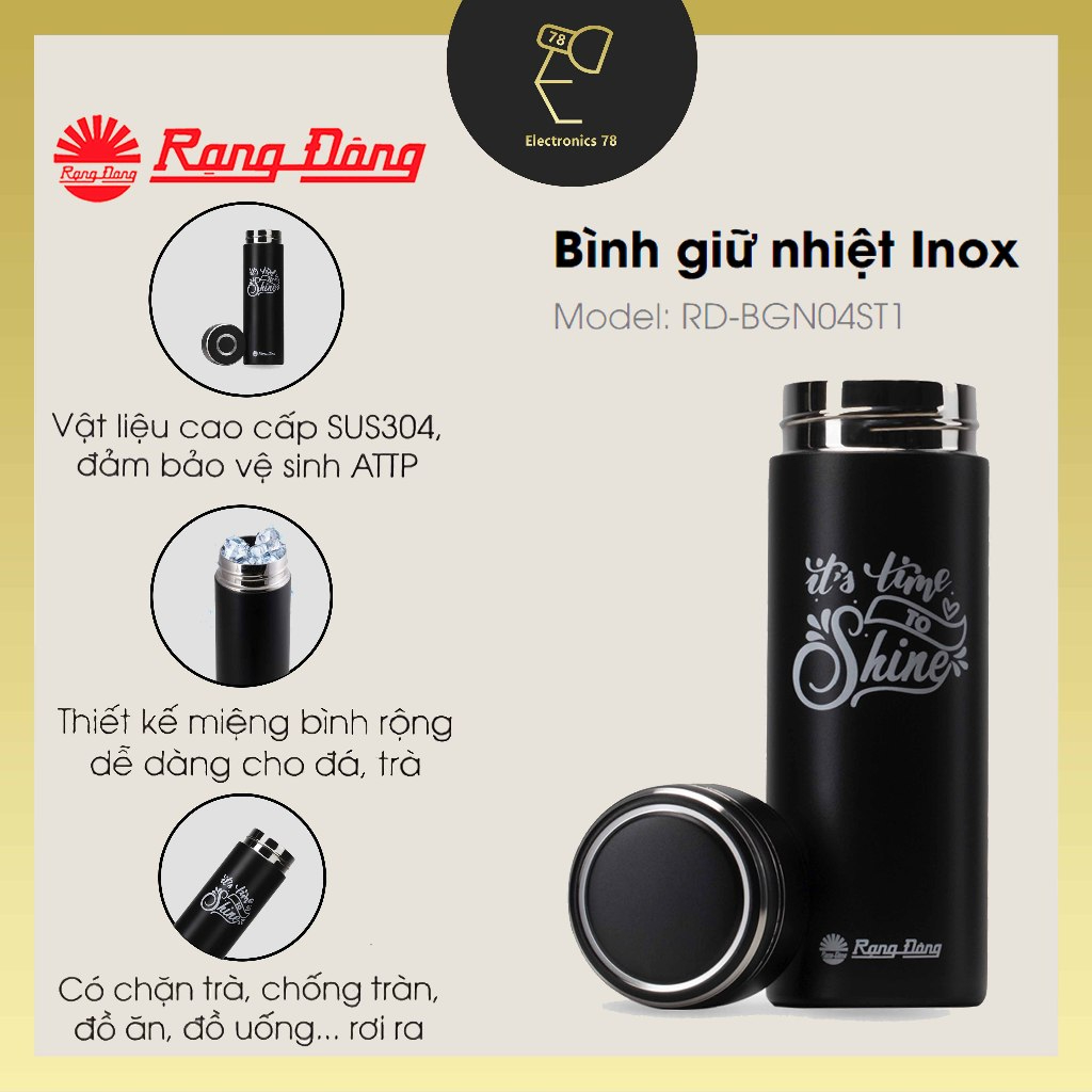 Bình nước cầm tay, Bình giữ nhiệt Inox 304 cao cấp Rạng Đông [400/450ml Đựng Nước Nóng Lạnh ...