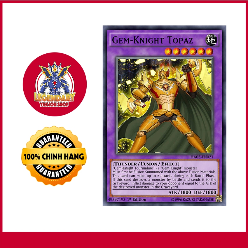 [Thẻ Bài Yugioh Chính Hãng] Gem-Knight Topaz | Shopee Việt Nam