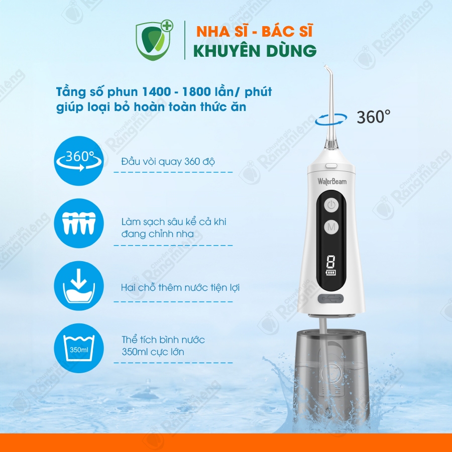 Máy Tăm Nước Cầm Tay WaterBeam Cao Cấp 9 cấp độ Bảo Hành 12 tháng ...