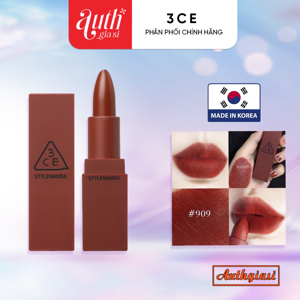 Son thỏi 3CE Mood Recipe Matte Lip Color #909 Smoked Rose Đỏ Gạch Siêu ...