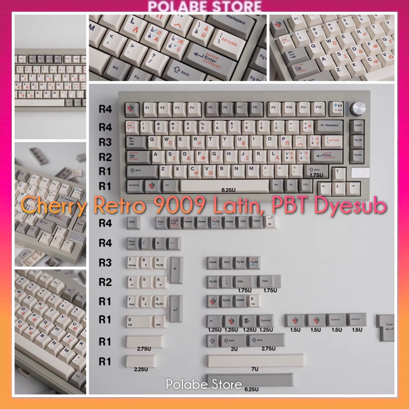 Keycap Retro 9009 Latin Cherry profile PBT Dyesub Polabe Store cho bàn ...