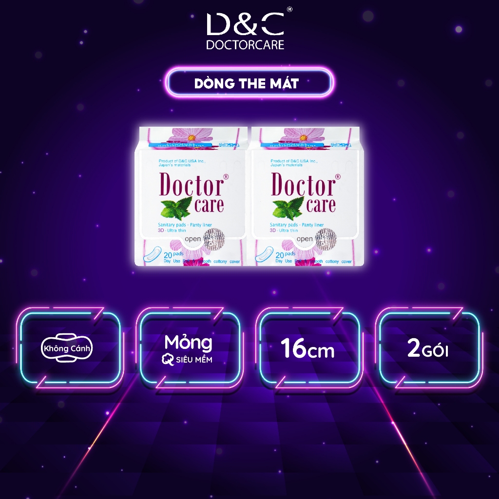 Băng vệ sinh thảo dược D&C Doctor Care hàng ngày 16 cm Combo 2 gói ...