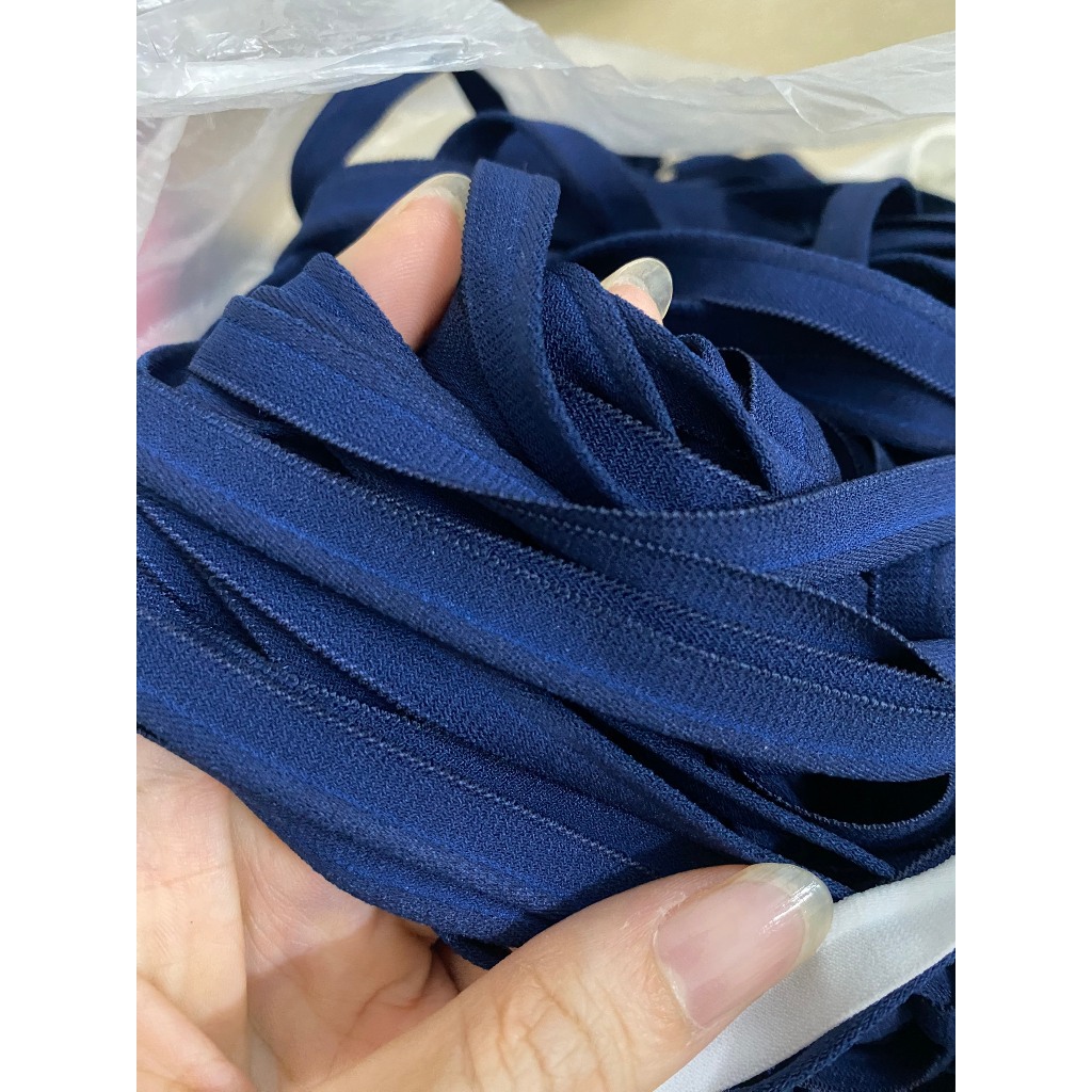 (Cuộn 5m) Chun/thun Viền Lé Trang Trí Quần, Áo Bản 1cm, 1.5cm Màu Trắng, Tím Than, Hồng, Chun ...