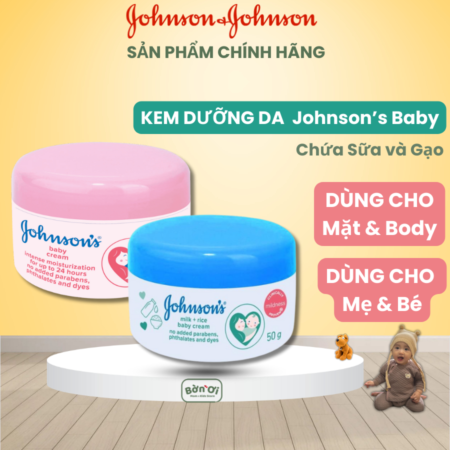 Kem dưỡng da Johnson Baby Milk + Rice Cream 50g, Chiết xuât sữa gạo ...