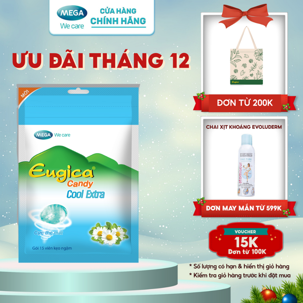 [HSD 7/2024] Kẹo ngậm thảo dược the mát EUGICA CANDY COOL EXTRA (Túi ...