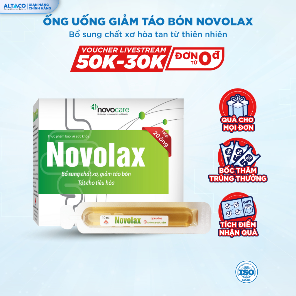 Ống Uống Giảm Táo Bón, Bổ Sung Chất Xơ Hoà Tan Novolax Từ Thiên Nhiên ...