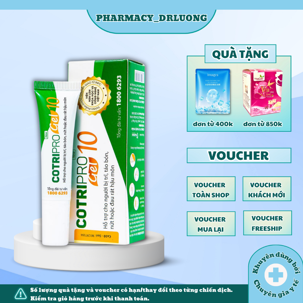 Cotripro Gel - Gel Bôi Trĩ, Táo Bón, Ngải Cứu, Giải Nhiệt, Dịu Mát, Săn ...