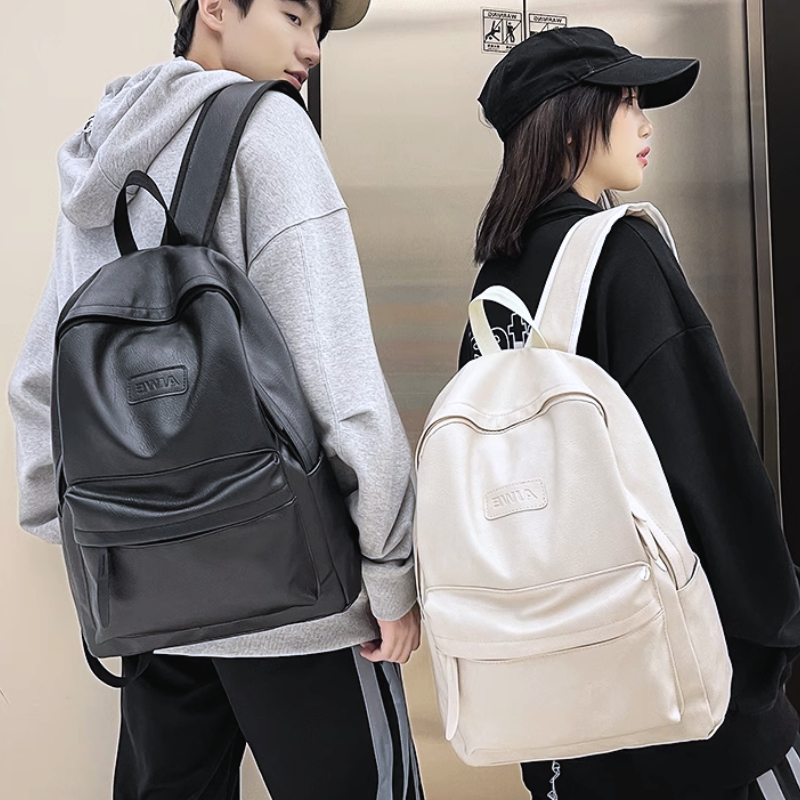 Balo đi học ulzzang nam nữ balo da pu trơn thời trang chống nước cá tính đựng vừa laptop 15 6 ...