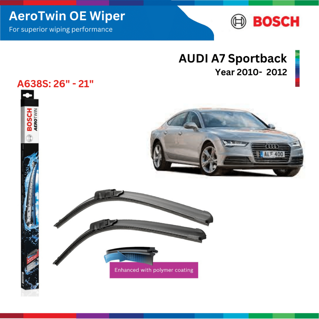 Bộ gạt mưa xe ô tô AUDI A7 Sportback (2010-2012), Bosch AeroTwin OE Set ...