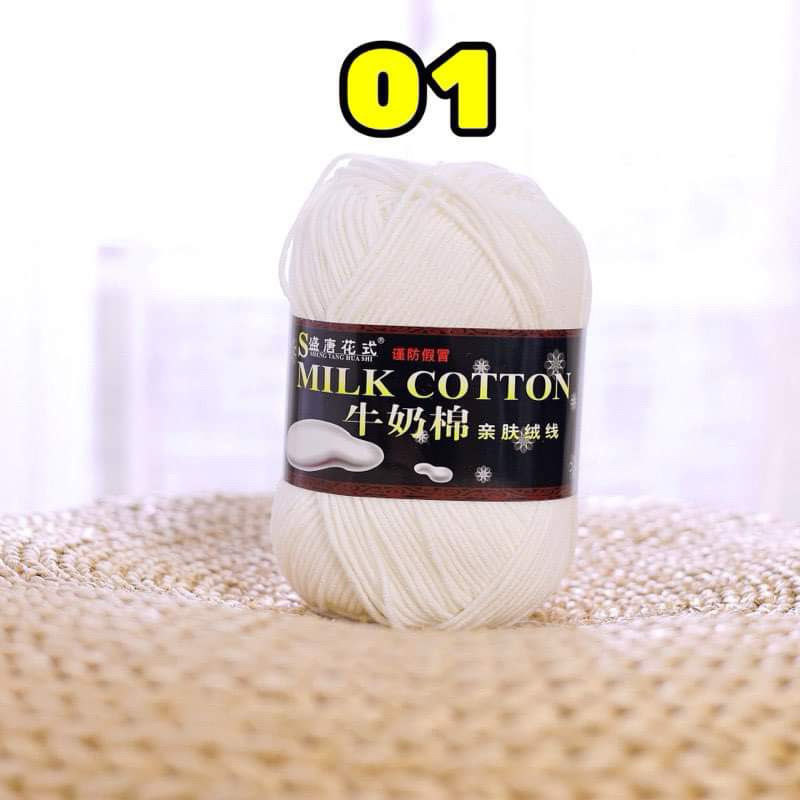 Len Milk Cotton 125g ( 74 màu, ib shop để nhận bảng màu) | Shopee Việt Nam