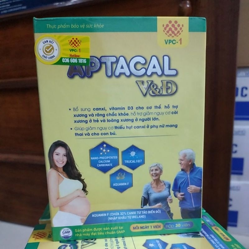 APTACAL V&Đ CALCI chứa canxi nano, Trucal, aquamin hỗ trợ xương, răng ...