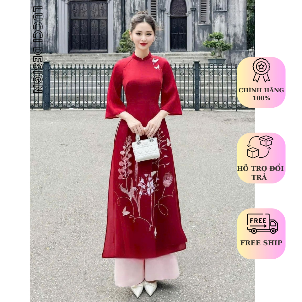 Áo dài cách tân Thanh Uyên vải tơ hàn cao cấp 4 tà by Lucci.Design ...