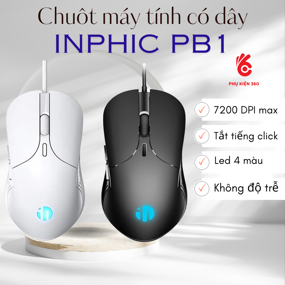 Chuột có dây INPHIC PB1 - Chuột gaming DPI 7200 - Chuột không âm thanh ...