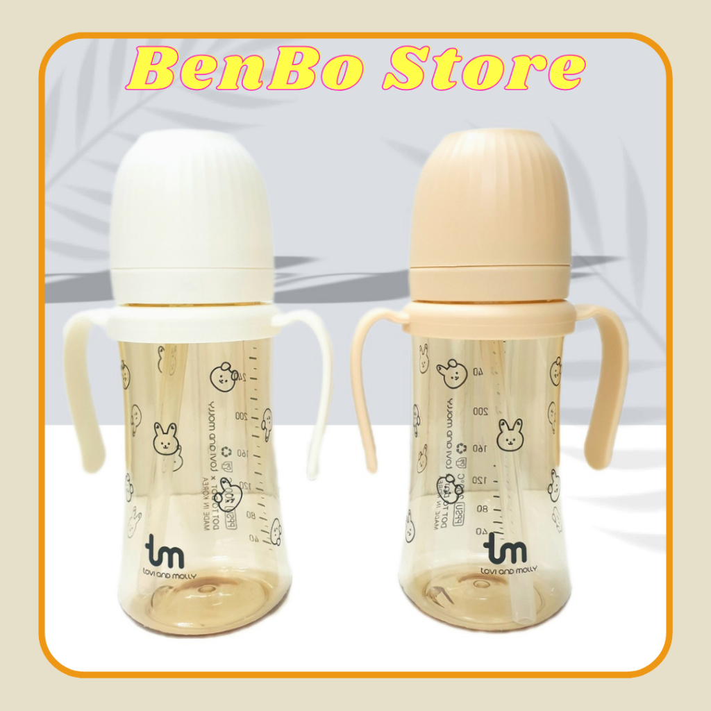 Bình hút Tovi and Molly, Bình hút Thỏ 180ml/280ml Hàn chính hãng | Shopee Việt Nam