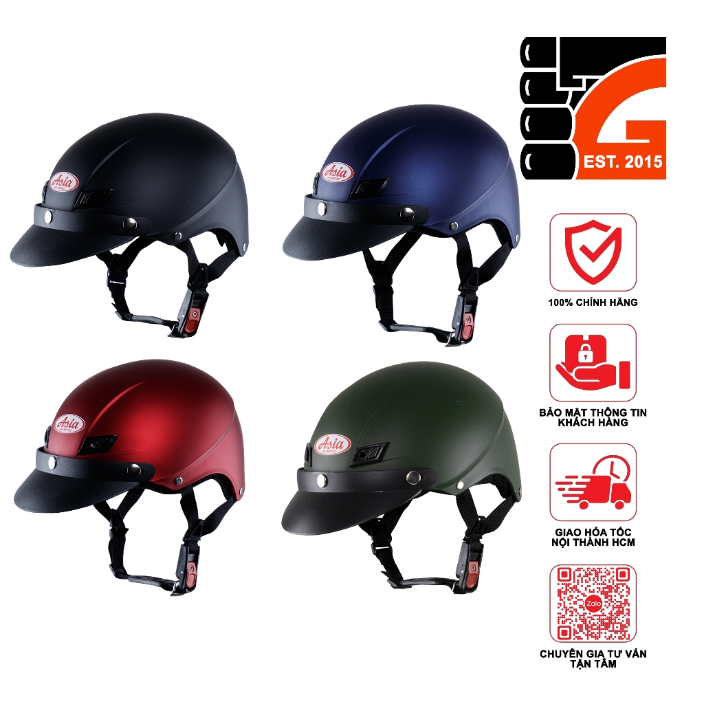 [BẢO HÀNH 36 THÁNG] Mũ Bảo Hiểm nửa đầu - Asia MT106 nhiều màu - Hàng ...