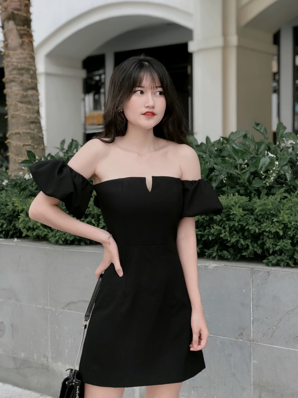 Váy nữ dự tiệc đen trễ vai thiết kế Tracy Dress JOLIE LOFT, đầm dáng ...