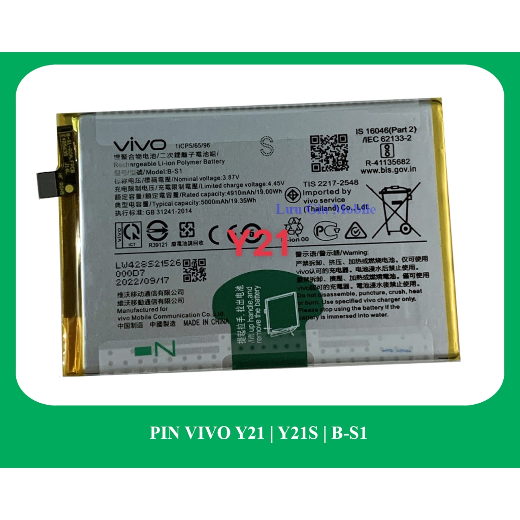 Pin Vivo Y21 / Y21s / B-S1 / pin zin dung lượng 5000mAh | Shopee Việt Nam