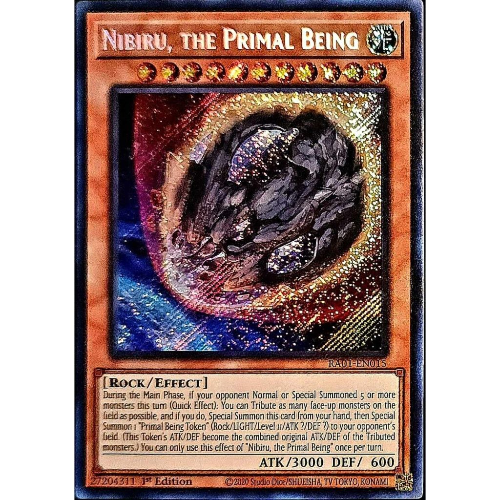 ra01 [ Dưa Hấu Yugioh ] Lá thẻ bài Nibiru the Primal Being - super ultra secret Rare - Tặng bọc ...