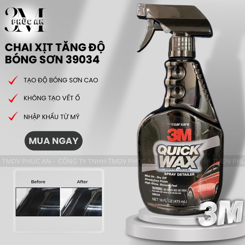 Dung dịch làm bóng sơn xe 3M, phủ bóng xe ô tô, xe máy, tăng độ bóng ...