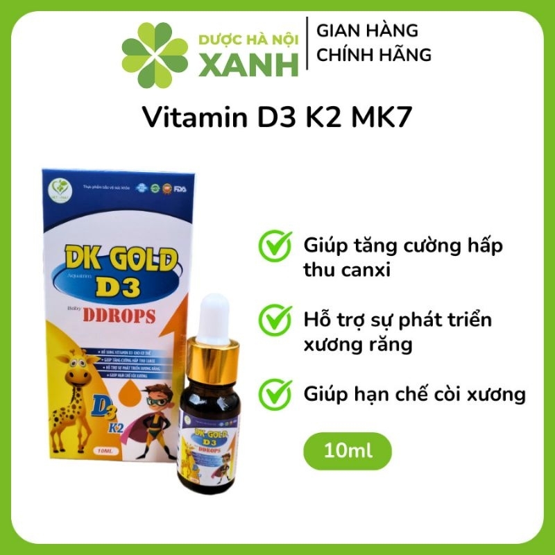Vitamin D3K2 MK7 Vitamin cho bé 10ml DK Gold D3 | Shopee Việt Nam