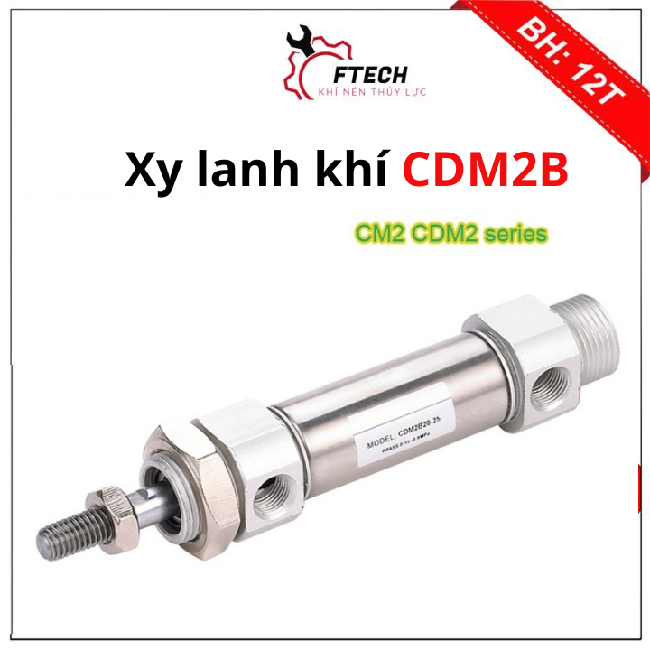 Xy lanh tròn (SMC) CDM2B20/CDM2B25/CDM2B32/CDM2B40 hành trình 20~350mm | Shopee Việt Nam