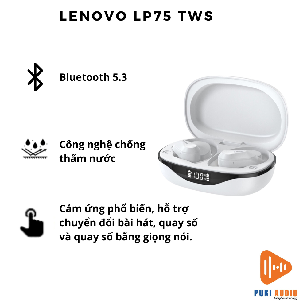 Tai nghe móc tai thể thao Lenovo LivePods LP75 TWS chính hãng | Shopee Việt Nam
