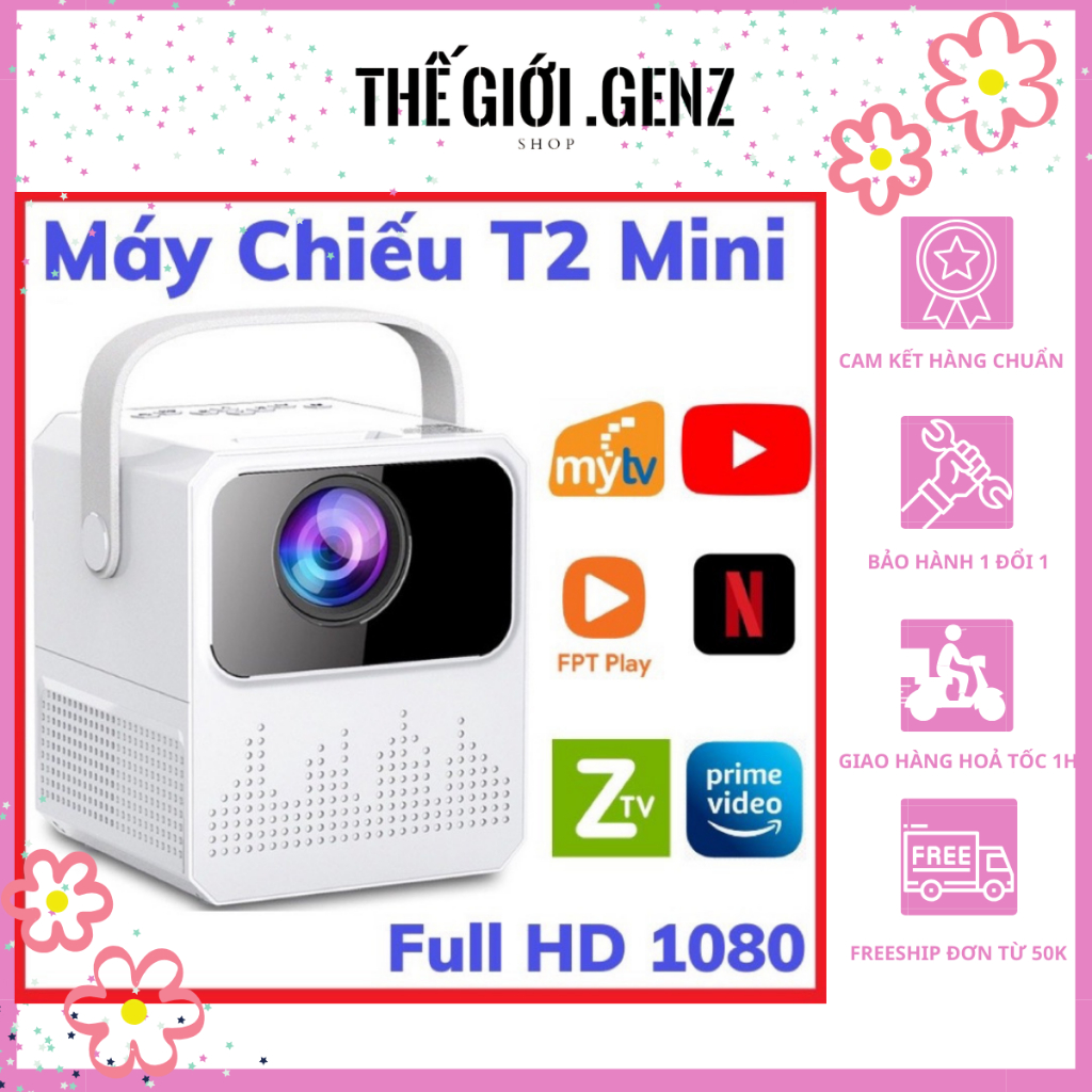Máy Chiếu T2 Mini Android 9.0 Ram 1G - Bộ Nhớ 8G - Độ Phân Giải 1080HD ...