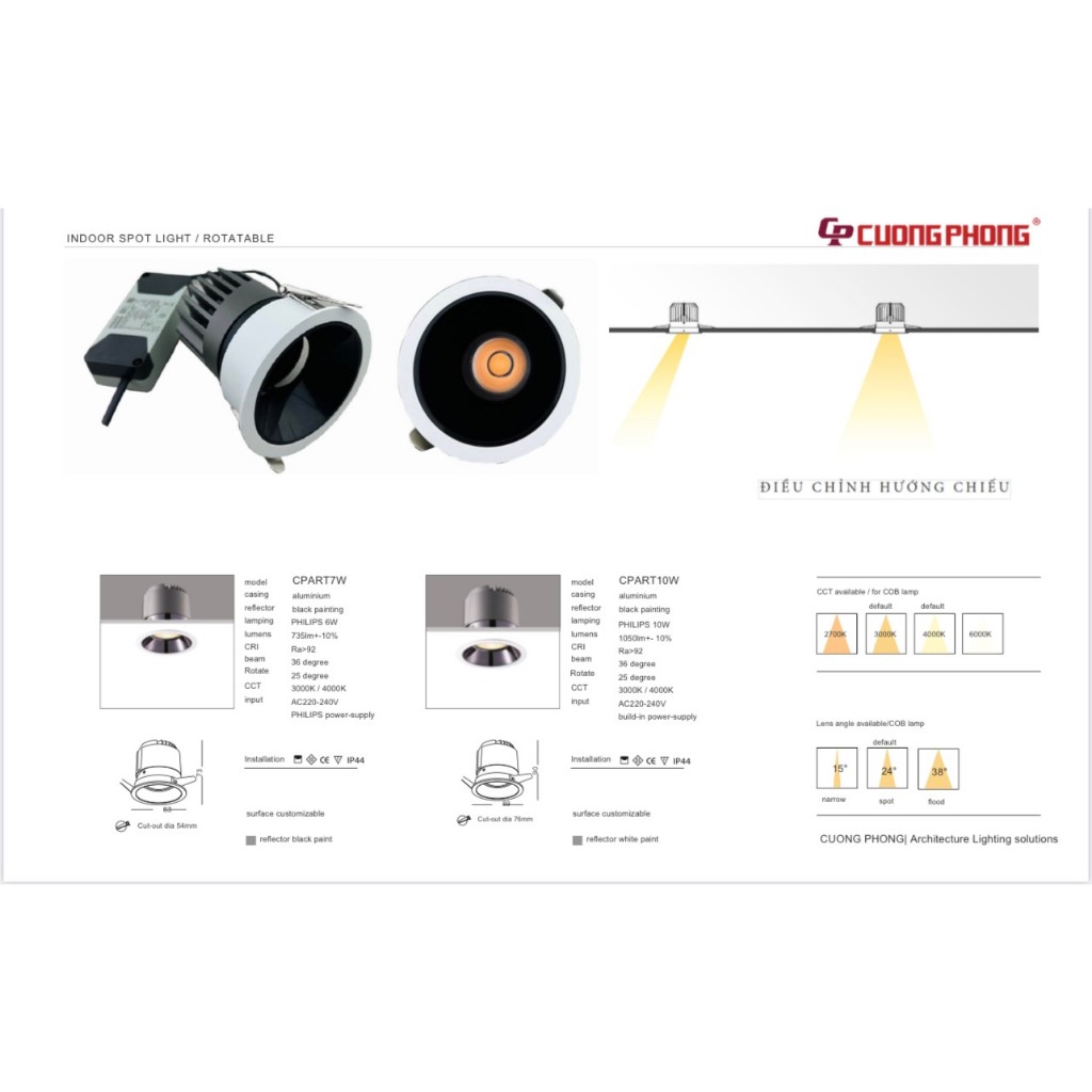 Đèn LED âm trần Sportlight Downlight cao cấp chính hãng | Shopee Việt Nam