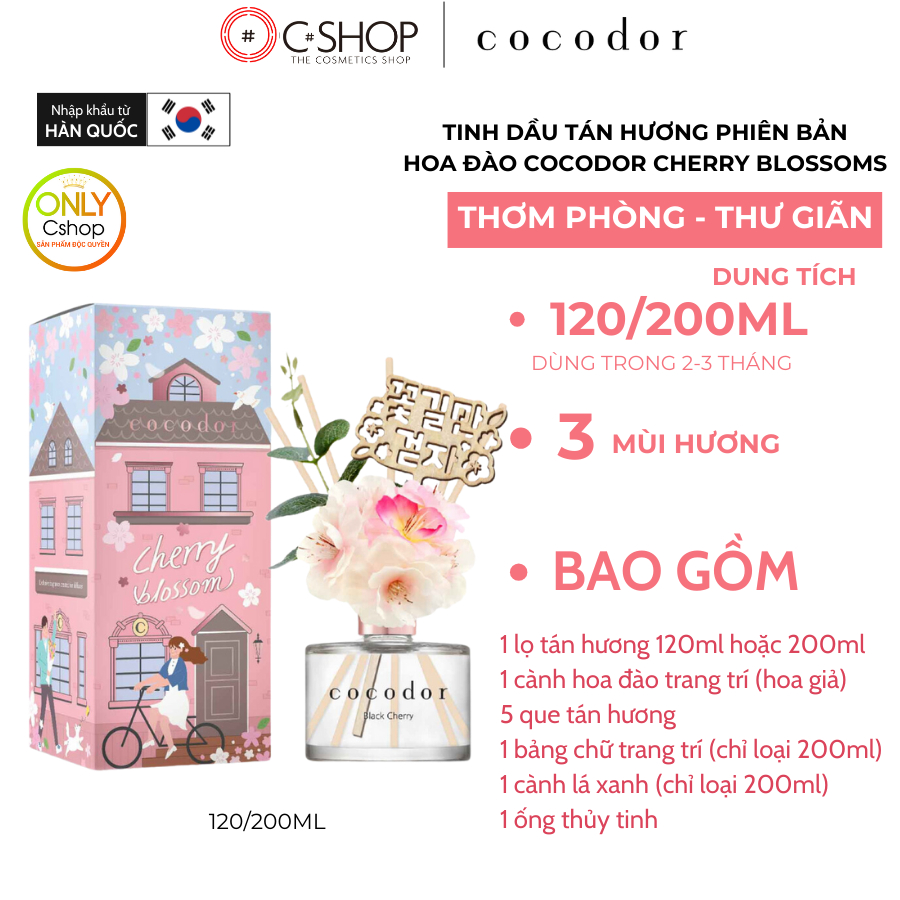 Tinh dầu thơm phòng phiên bản Hoa Đào Cocodor Cherry Blossoms Edition Diffuser | Shopee Việt Nam