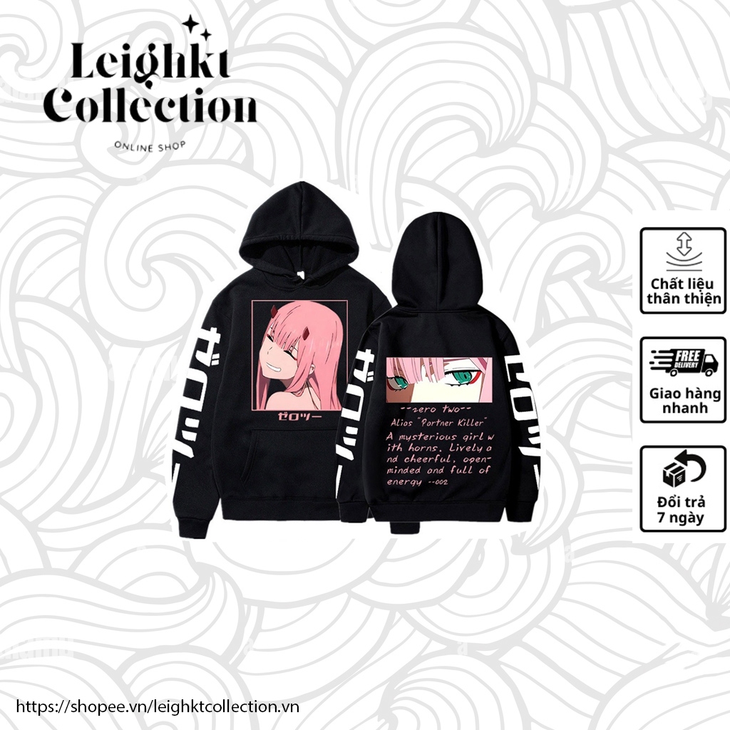 Áo hoodie In Hình zero two print unisex | Shopee Việt Nam