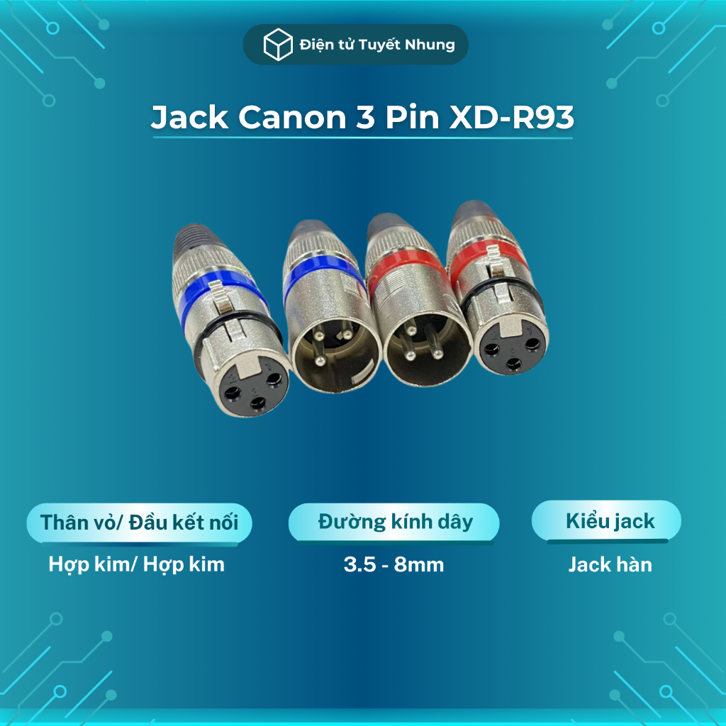 Jack Canon 3 Pin XD-R93 Giá Tốt - Jack Canon Đực Cái Kim Loại, Chất ...