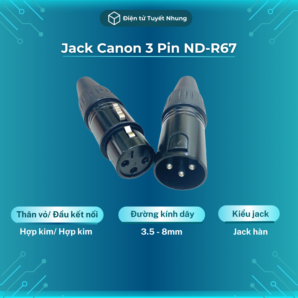Jack Canon 3 Pin ND-R67 Giá Tốt, Chất Lượng - Jack Canon Đực Cái Kim ...